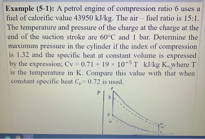 Solved Example (5-1): A petrol engine of compression ratio 6 | Chegg.com