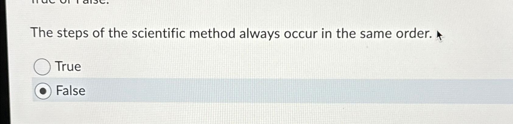 Solved The steps of the scientific method always occur in | Chegg.com