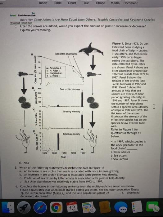 Solved Insert Table Chart Text Shape Media Comment hhmi | Chegg.com