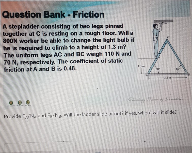 Solved A stepladder consisting of two legs pinned together | Chegg.com