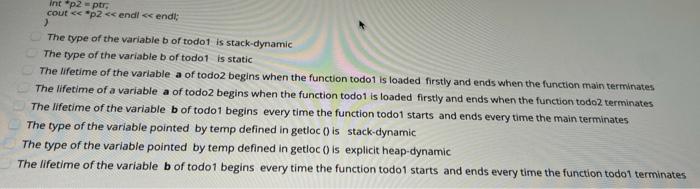 Solved #include using namespace std; void todo 10 { static | Chegg.com