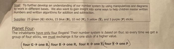 Goal: To further develop an understanding of our | Chegg.com