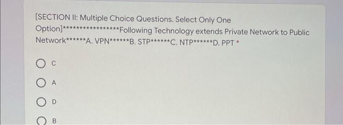 Solved [SECTION II: Multiple Choice Questions. Select Only | Chegg.com