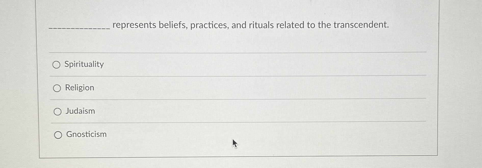 Solved represents beliefs, practices, and rituals related to | Chegg.com