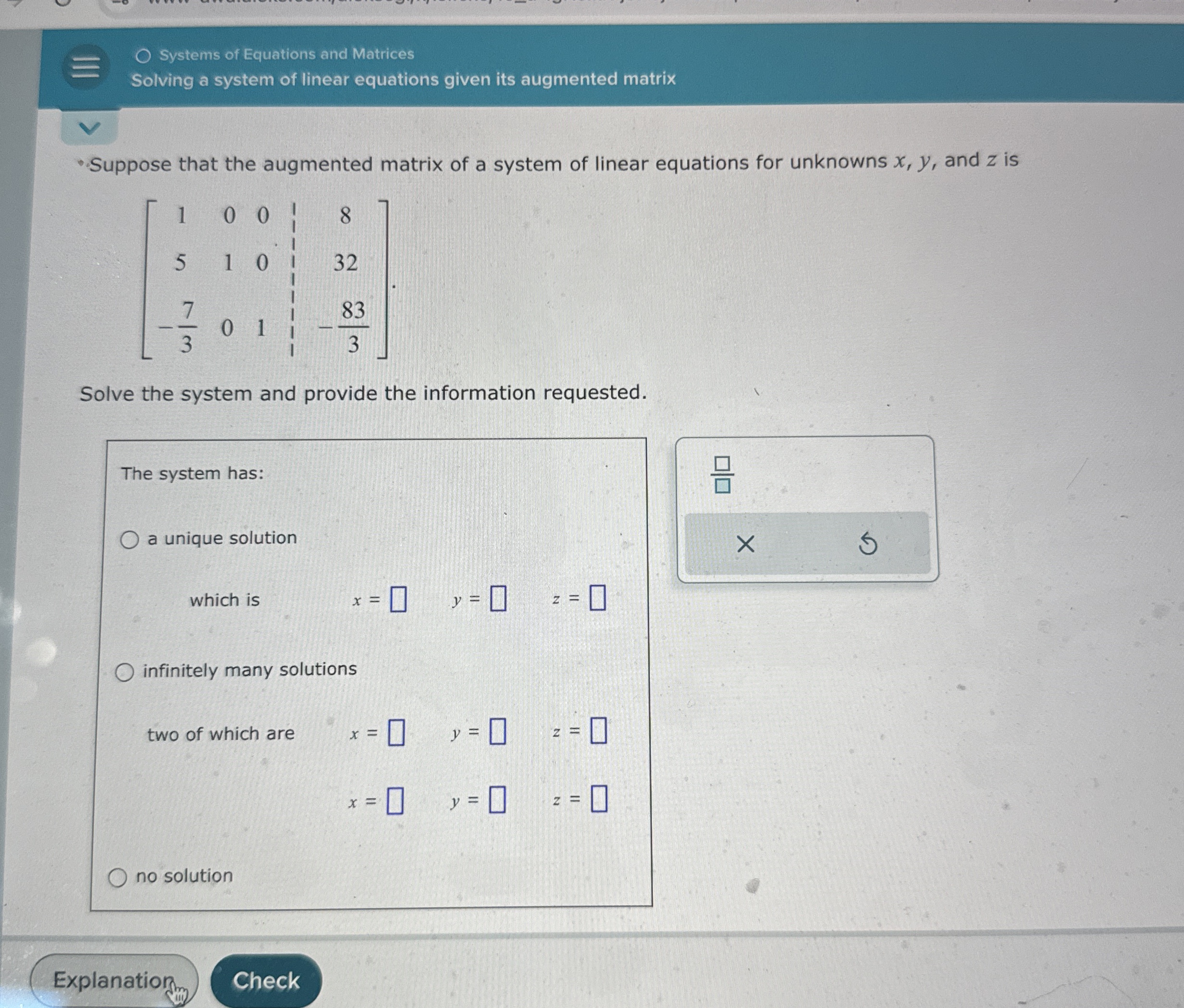 Solved Systems of Equations and MatricesSolving a system of | Chegg.com