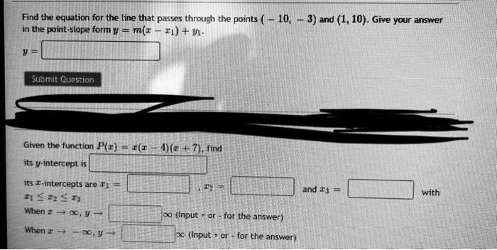 Solved Find the equation for the line that passes through | Chegg.com