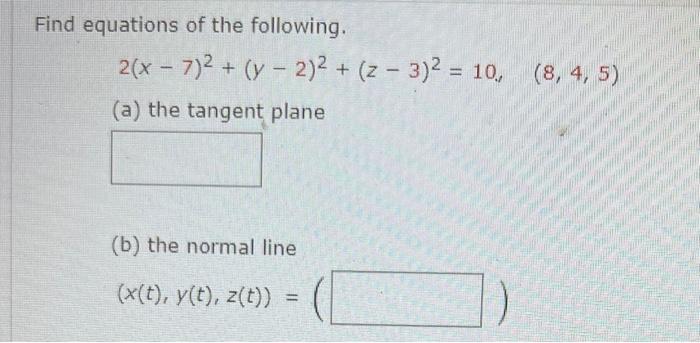 Solved Find equations of the following. | Chegg.com