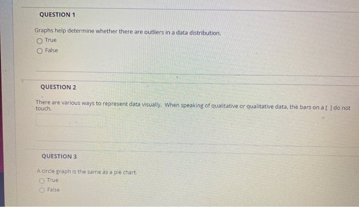 Solved QUESTION 1 Graphs help determine whether there are | Chegg.com