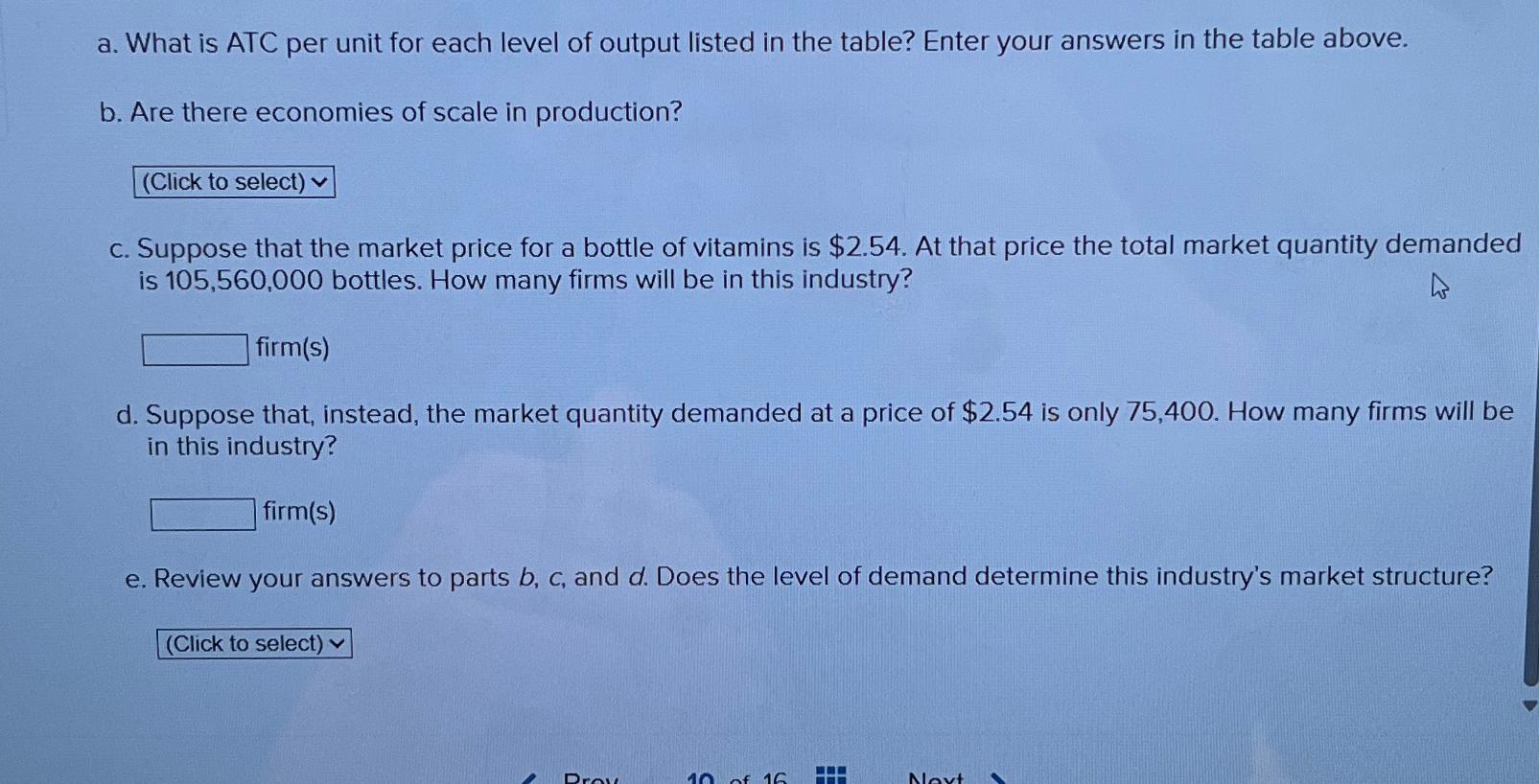 Solved a. ﻿What is ATC per unit for each level of output | Chegg.com