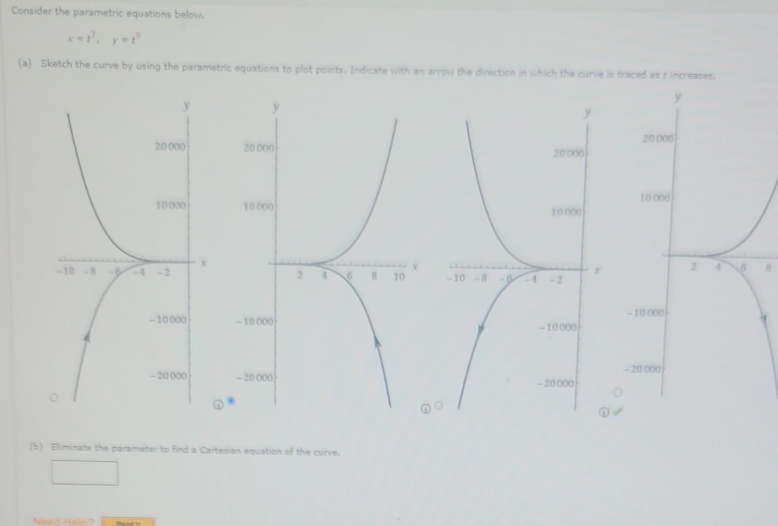 Solved Consider The Parametric Equations Below X T2 Y T2