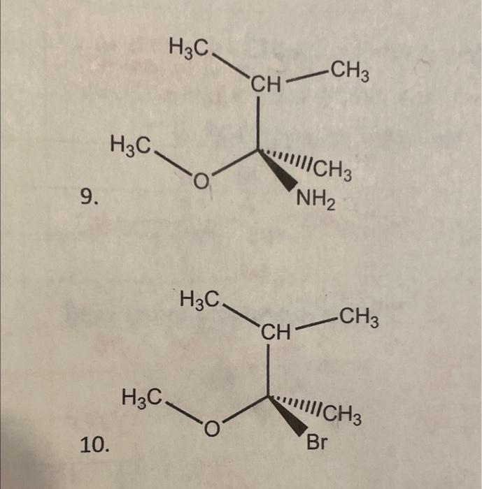 Solved H2C -CH3 CH Н3С. MICH3 9. NH2 H3C. -CH3 CH H3C MICH3 | Chegg.com