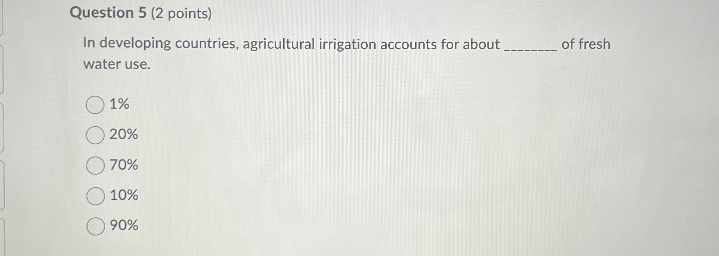 Solved Question 5 (2 ﻿points)In developing countries, | Chegg.com