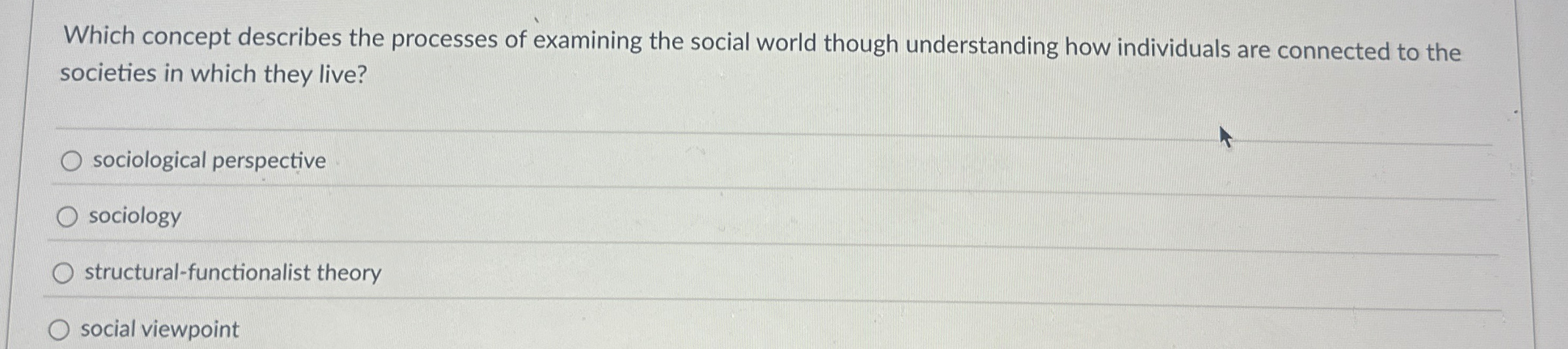 Solved Which concept describes the processes of examining | Chegg.com