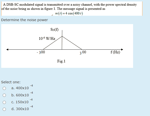Solved A DSB-SC modulated signal is transmitted over a noisy | Chegg.com