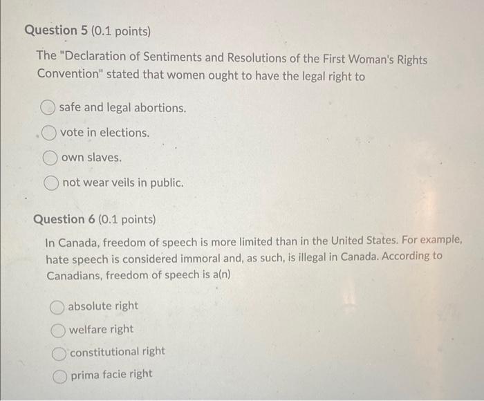 The "Declaration of Sentiments and Resolutions of the | Chegg.com