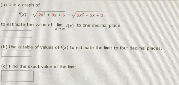 Solved (a) Use a graph of f(x) = 2x2 + 9x + 6 - 2x2 + 2x + 3 | Chegg.com