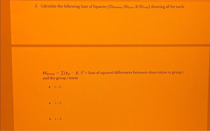 Solved SSE Error =∑(yij−yˉi⋅)2= Sum of squared differences | Chegg.com