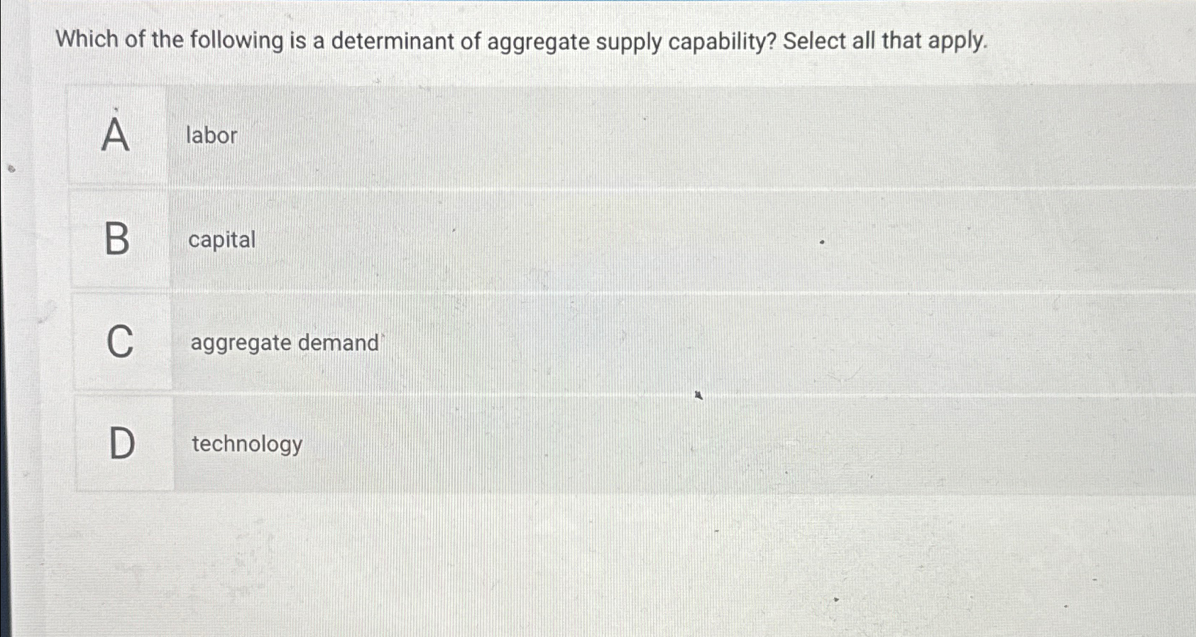 Solved Which of the following is a determinant of aggregate | Chegg.com