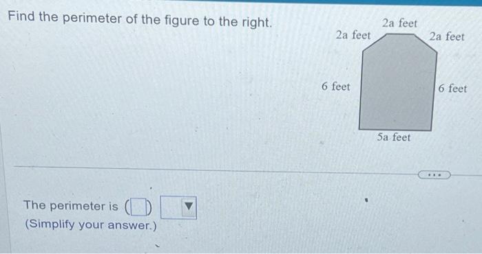 Solved Find the perimeter of the figure to the right. The | Chegg.com