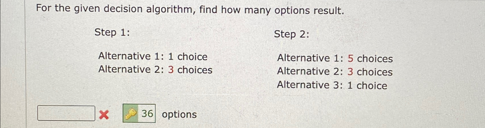 Solved For the given decision algorithm, find how many | Chegg.com