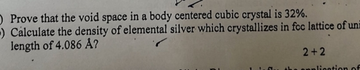 Solved Prove that the void space in a body centered cubic | Chegg.com