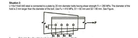 Solved 1. Calculate the allowable tensile load based on | Chegg.com