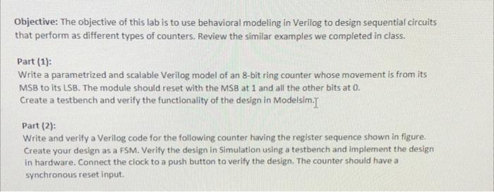 Solved Objective: The objective of this lab is to use | Chegg.com