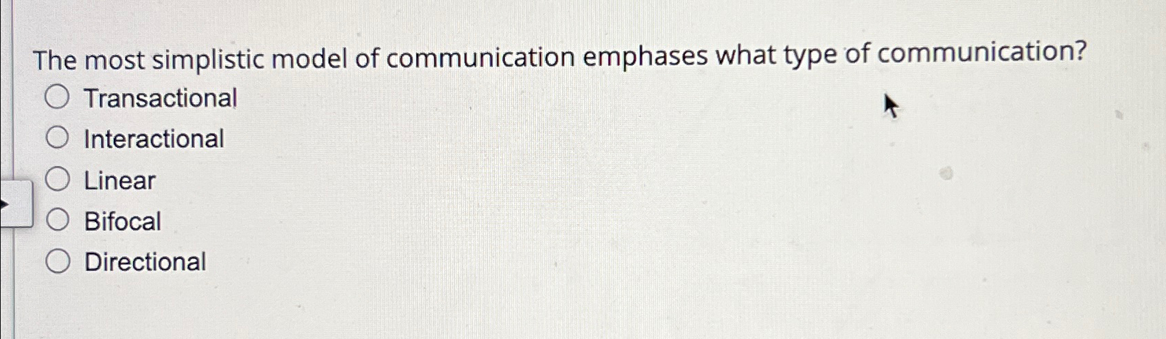 Solved The most simplistic model of communication emphases | Chegg.com