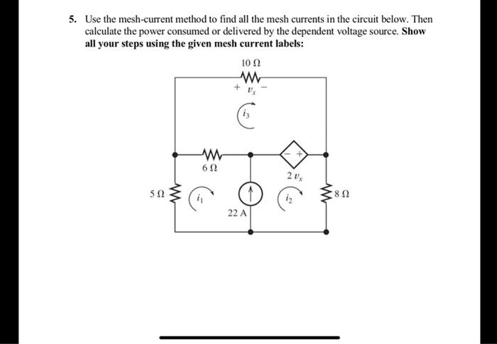 Solved 5. Use the mesh-current method to find all the mesh | Chegg.com