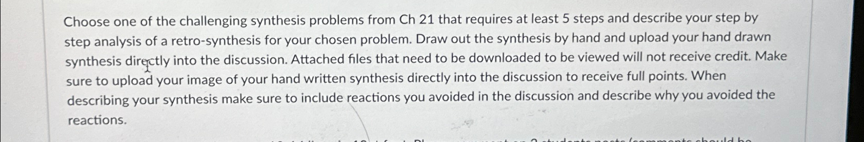 Choose one of the challenging synthesis problems from | Chegg.com