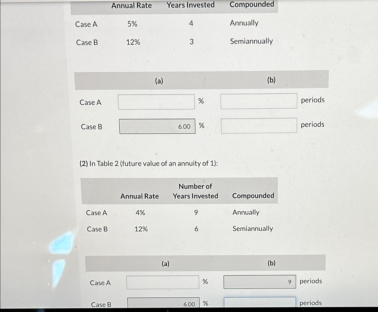 Solved \table[[,Annual Rate,Years | Chegg.com