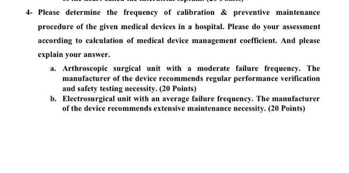 Solved 4- Please determine the frequency of calibration \& | Chegg.com