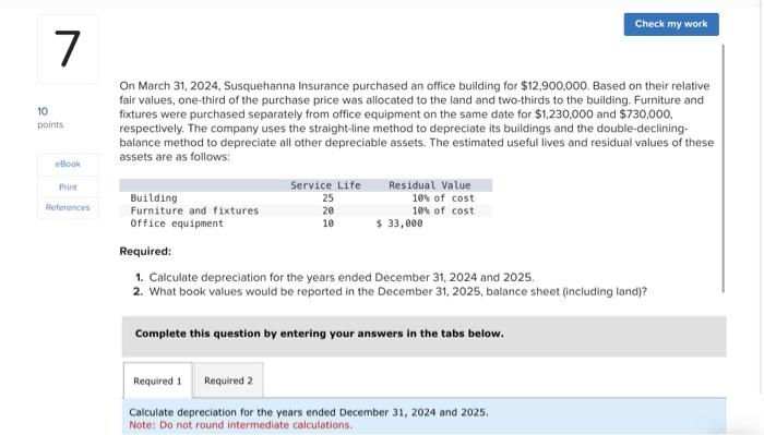 Solved 7 10 points: eBook Print References On March 31, | Chegg.com