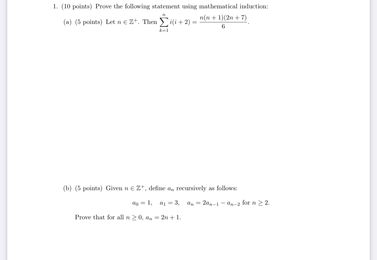 Solved (10 points) Prove the following statement using | Chegg.com Solved (10 points) Prove the following statement using | Chegg.com