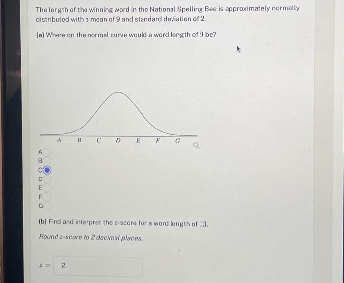 Solved The length of the winning word in the National | Chegg.com