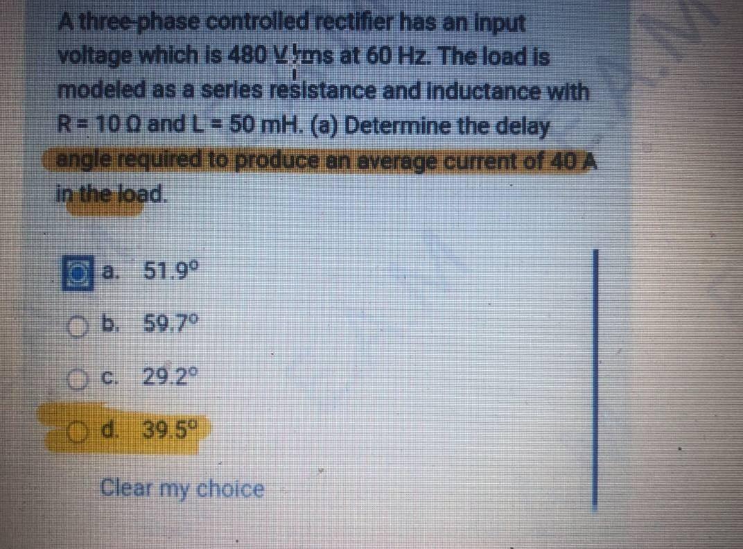 Solved A three-phase controlled rectifier has an input | Chegg.com