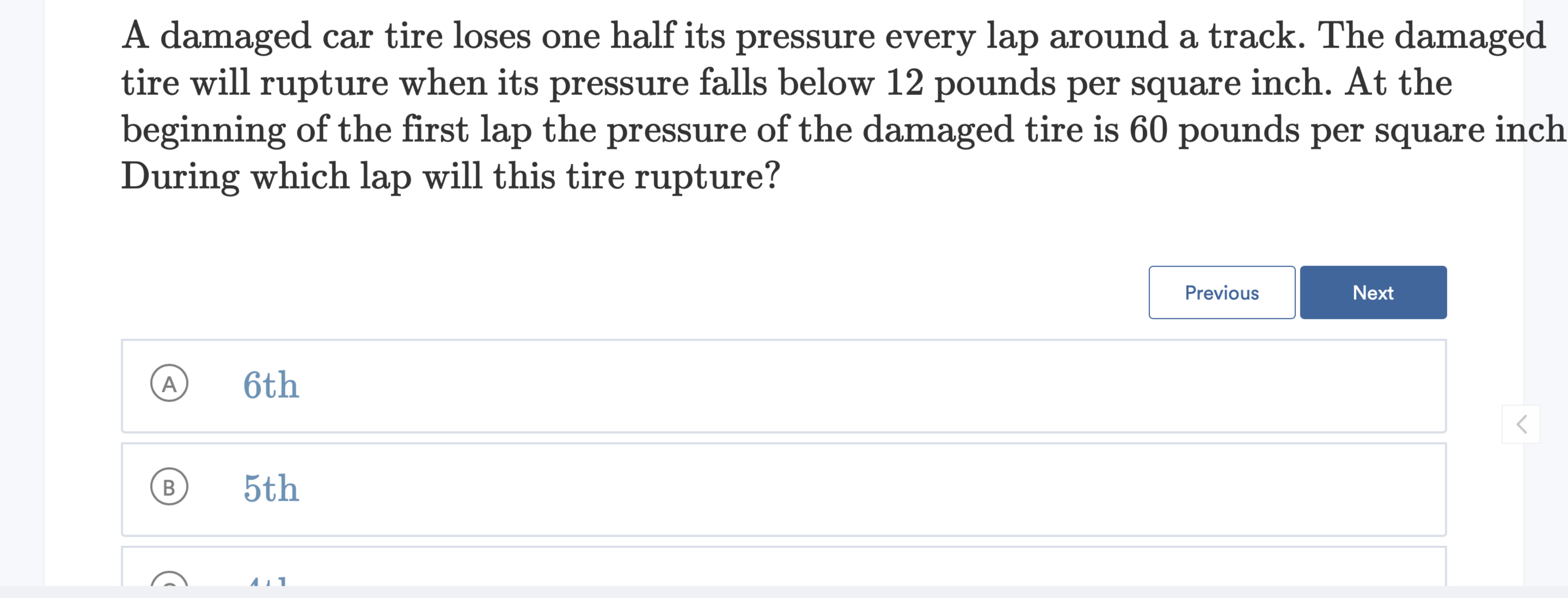 Solved A damaged car tire loses one half its pressure every | Chegg.com