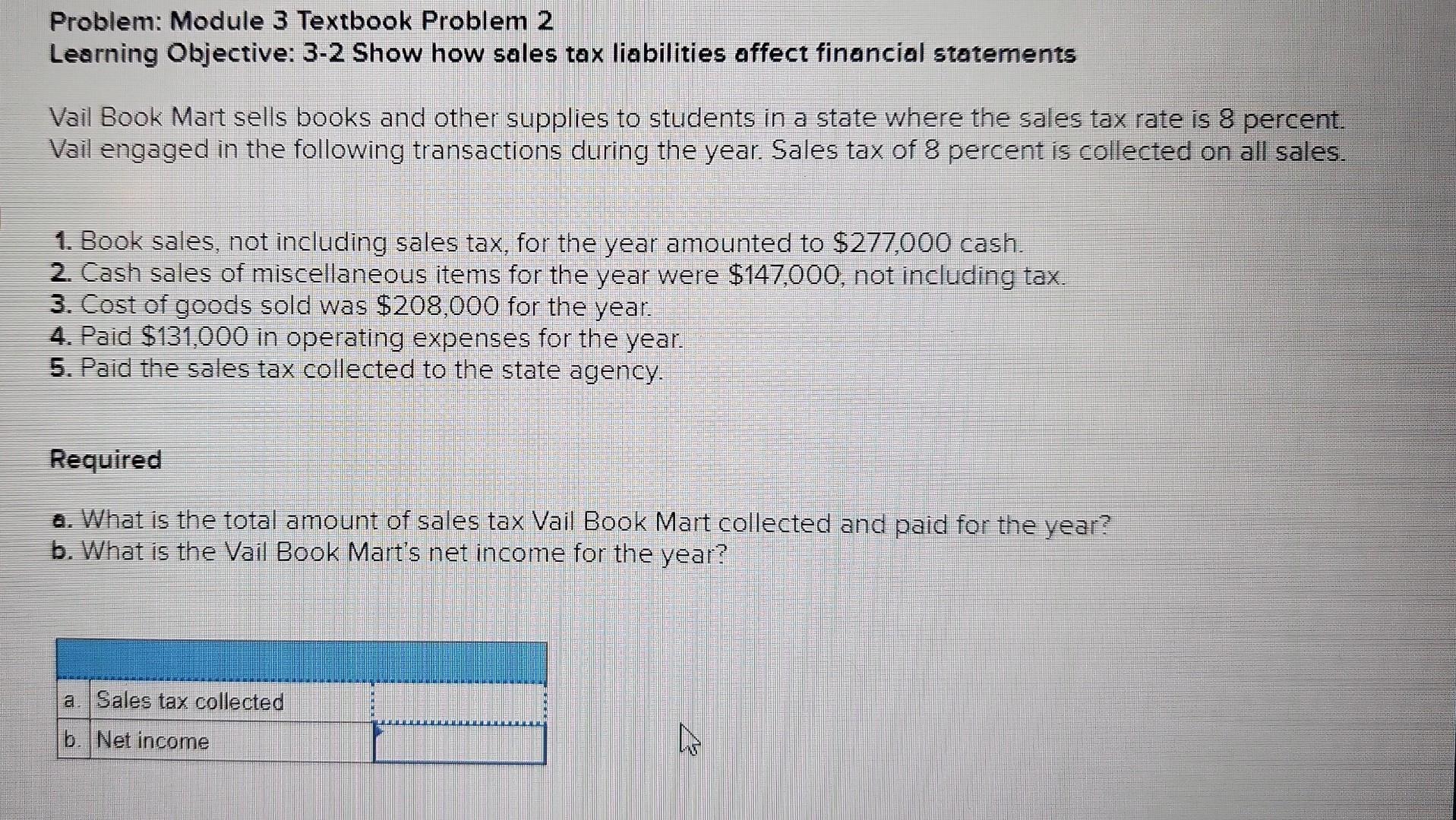 Solved Problem Module 3 Textbook Problem 2 Learning