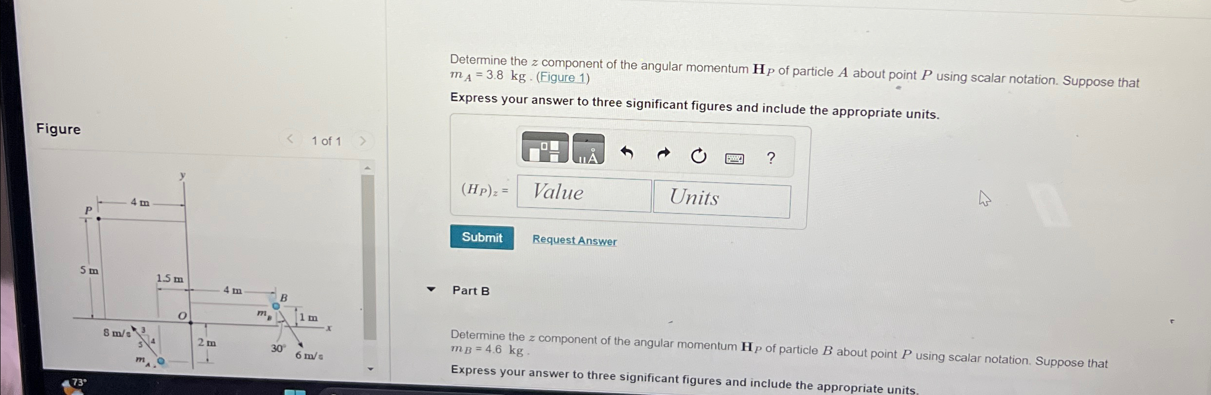 Determine the z ﻿component of the angular momentum HP | Chegg.com