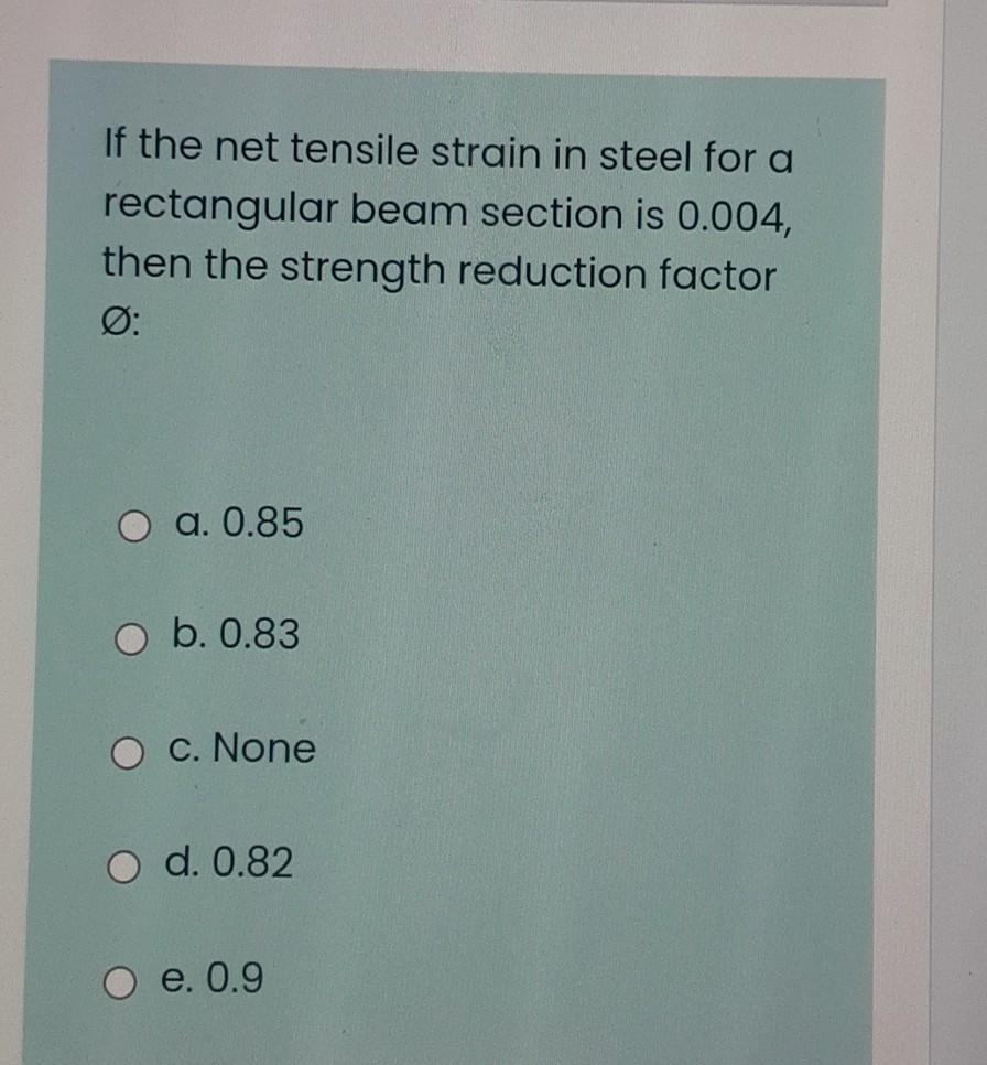 Solved If the net tensile strain in steel for a rectangular | Chegg.com