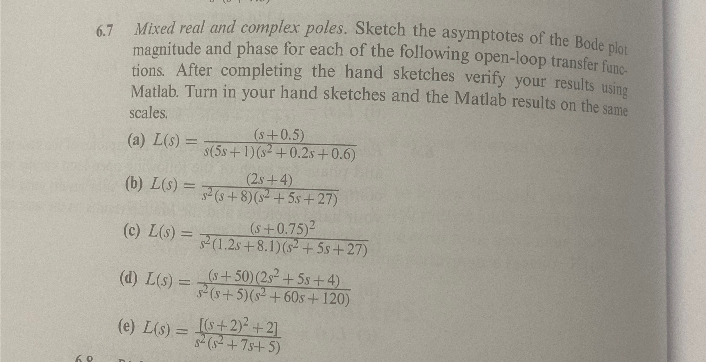 6.7 ﻿Mixed real and complex poles. Sketch the | Chegg.com