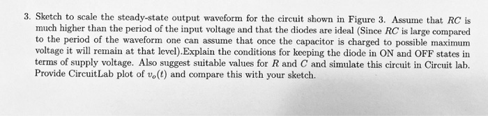 Solved 3. Sketch to scale the steady-state output waveform | Chegg.com