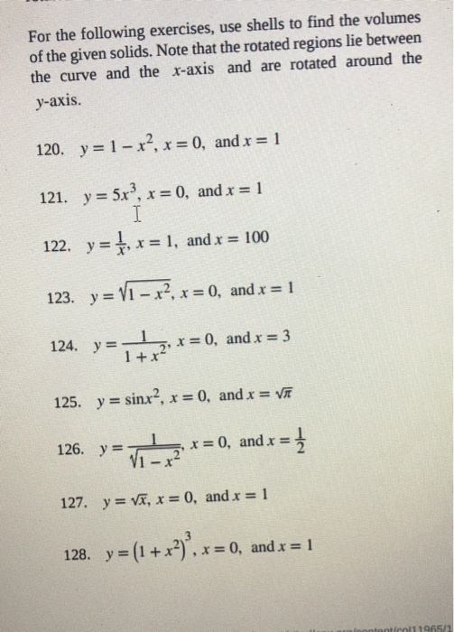 Solved For the following exercises, use shells to find the | Chegg.com