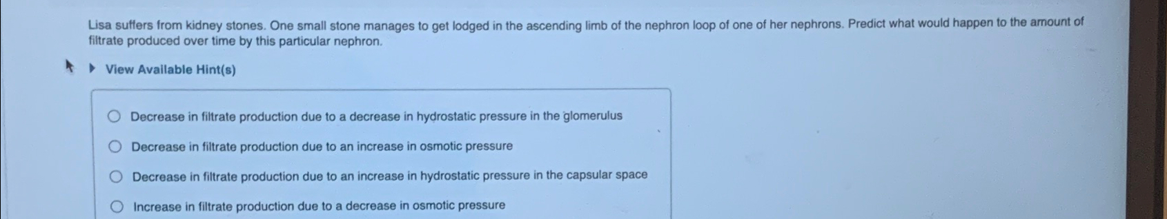 Solved Lisa suffers from kidney stones. One small stone | Chegg.com