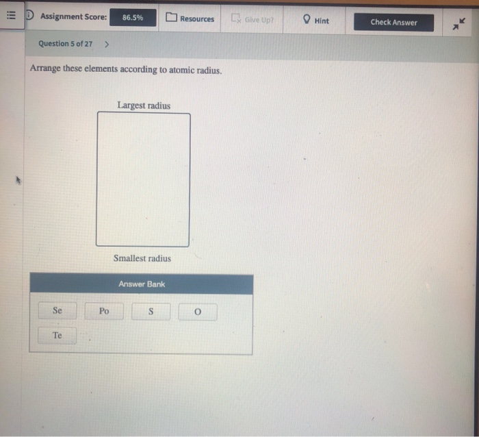 Solved D Assignment Score: 86.5% Resources x Give Up? Hint | Chegg.com