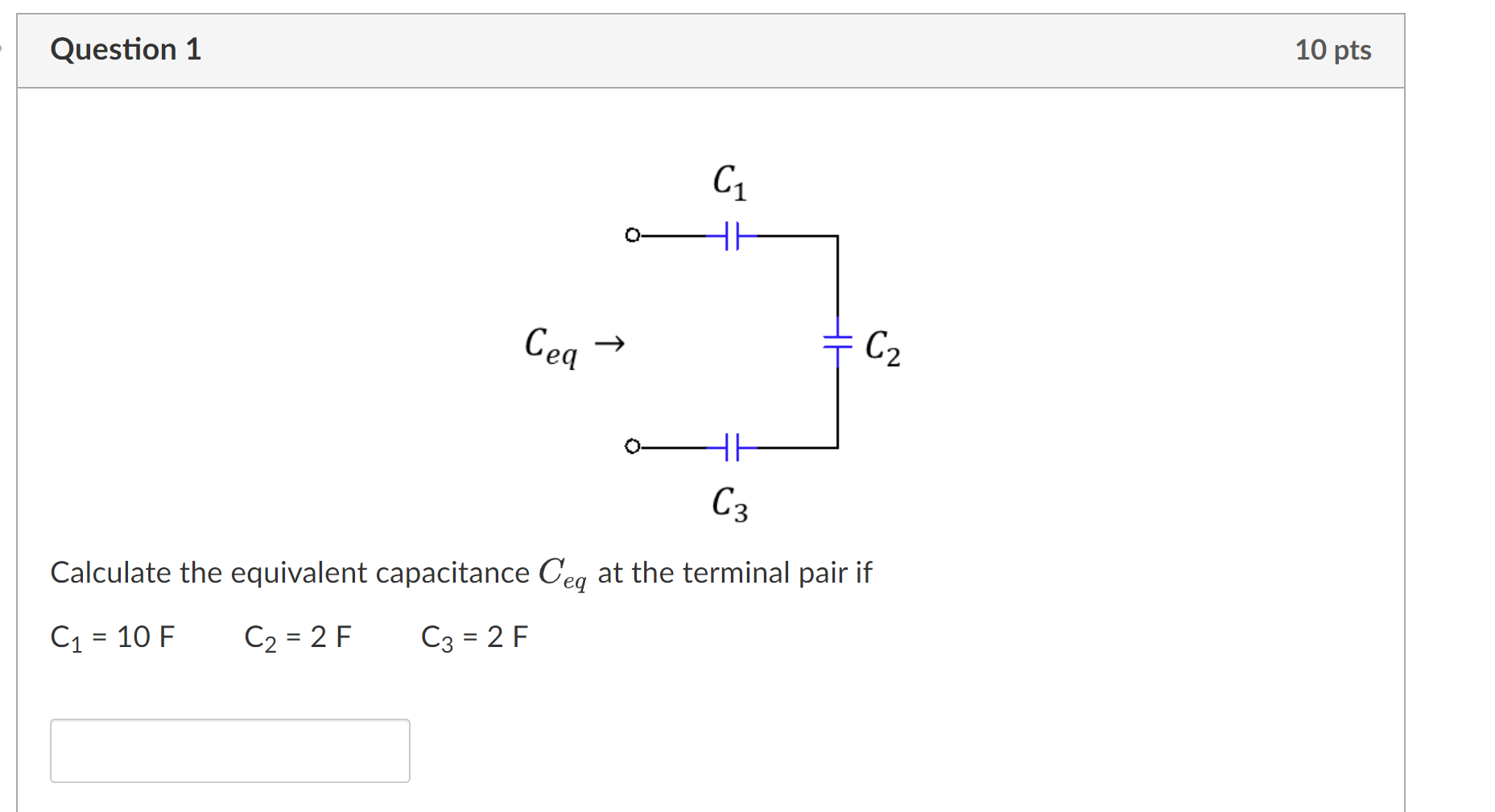 Solved Question 1Calculate the equivalent capacitance C_(eq) | Chegg.com