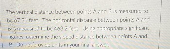 Solved The vertical distance between points A and B is | Chegg.com
