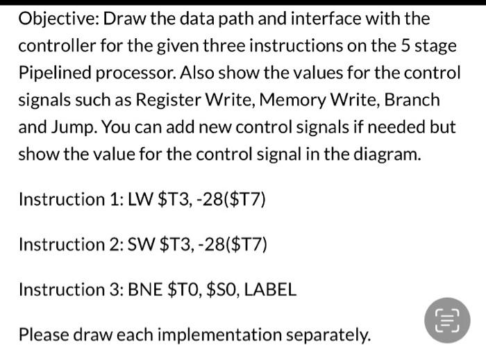 Solved Objective: Draw the data path and interface with the | Chegg.com