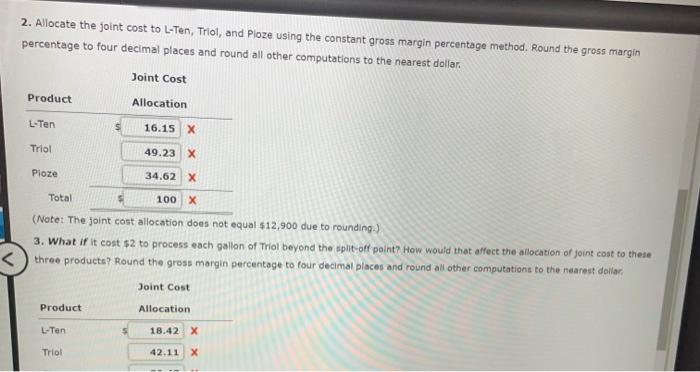 Solved Allocating Joint Costs Using the Constant Gross | Chegg.com