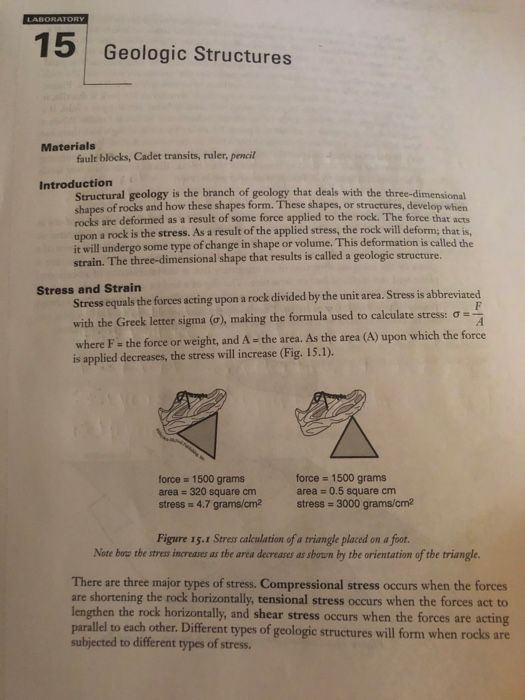 Solved LABORATORY 15 Geologic Structures Materials fault | Chegg.com Solved LABORATORY 15 Geologic Structures Materials fault | Chegg.com